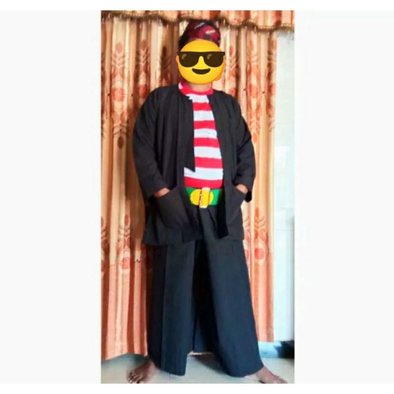 Jual Baju setelan adat madura/ baju pak sakera 1set komplit | Shopee ...