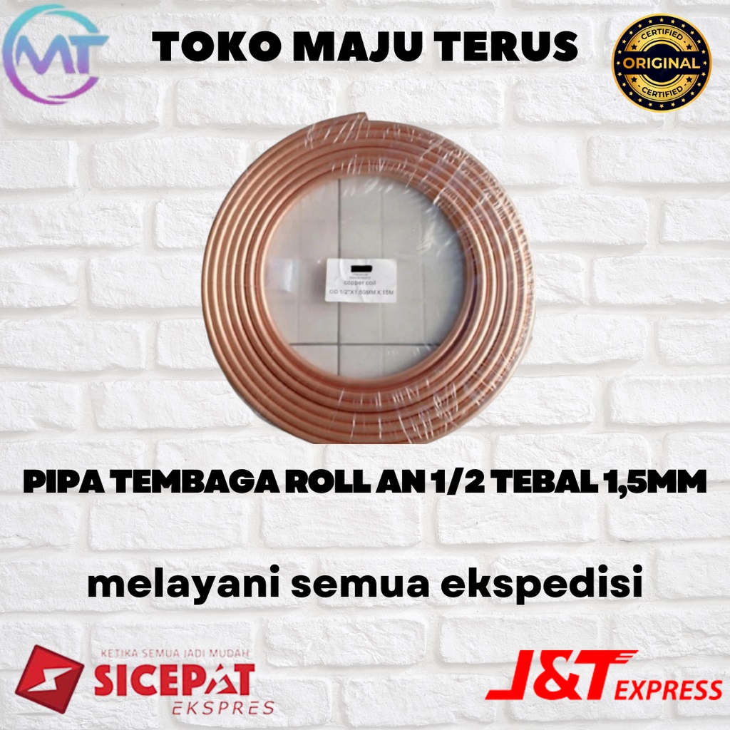 Jual pipa tembaga roll an 1/2 tebal 1,5 MM | Shopee Indonesia