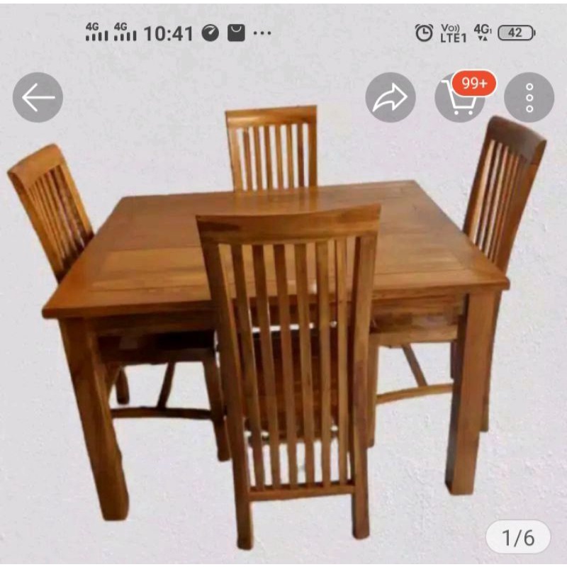 Jual Meja makan minimalis balero kayu jati | Shopee Indonesia
