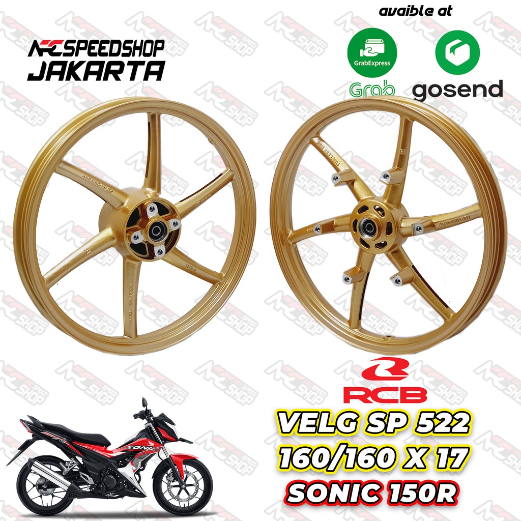 Jual VELG RCB FRONT&REAR SP 522 HONDA SONIC 150R 160/160 X 17 - GOLD ...