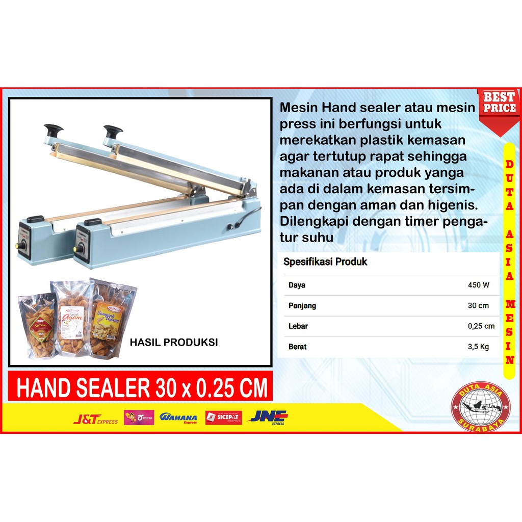 Jual MESIN HAND SEALER MANUAL 30CM x 0.25CM | Shopee Indonesia