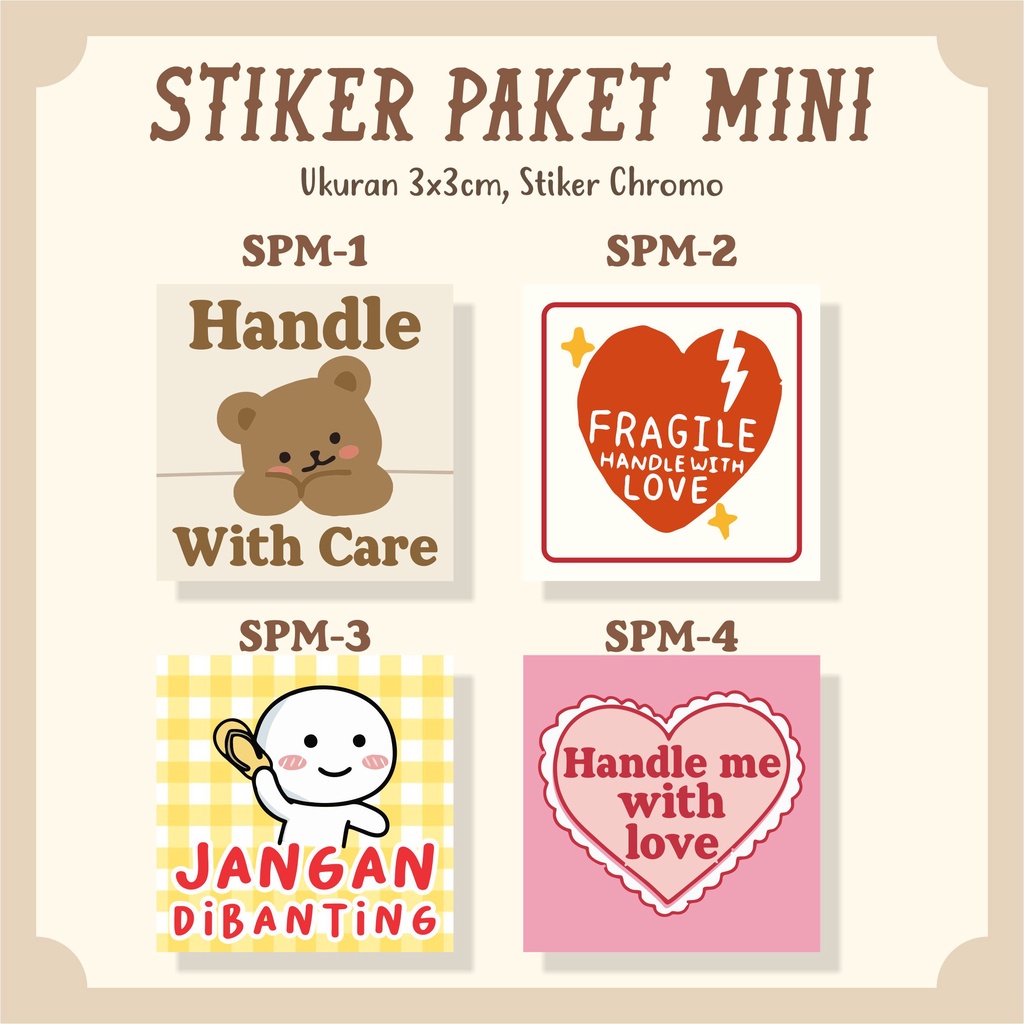 Jual STIKER PAKET MINI – STIKER PENGIRIMAN LUCU FRAGILE | Shopee Indonesia