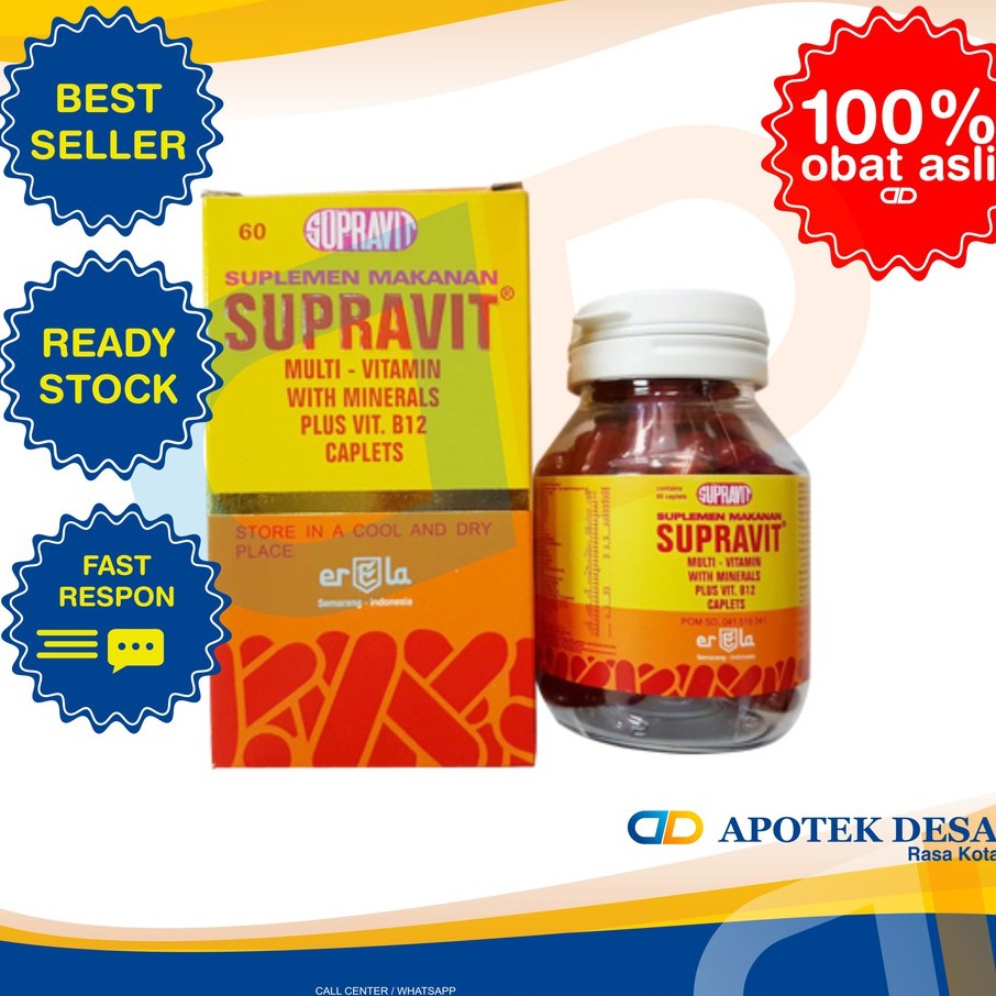 Jual MULTIITAMIN SUPRAVIT 60 KAPSUL | DAYA TAHAN TUBUH | MULTIVITAMIN | ANTI BODY | SUPLEMEN ...