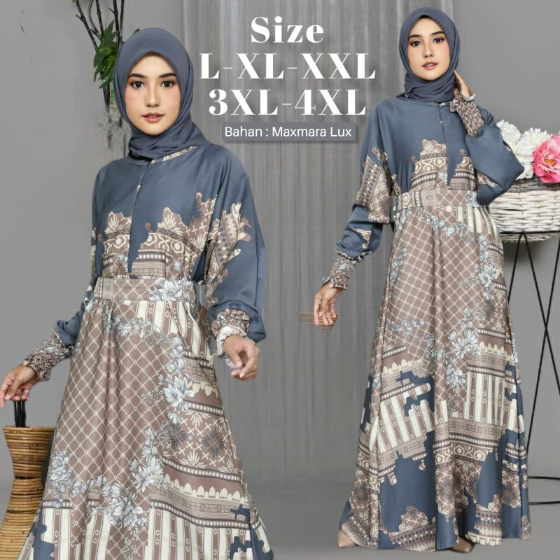 Jual gamis ledy dress Big Size ukuran jumbo L XL XXL 3XL 4XL | Shopee Indonesia