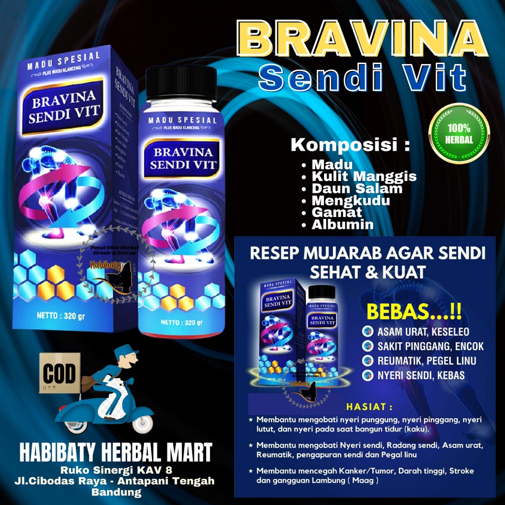 Jual Madu Bravina Sendi Vit Asam urat Rematik Nyeri sendi 320 gr ...