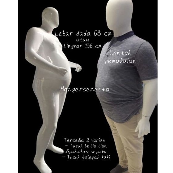 Jual MANEKIN FULLBODY PRIA DAN WANITA BIG SIZE MANEKIN JUMBO/PATUNG ...