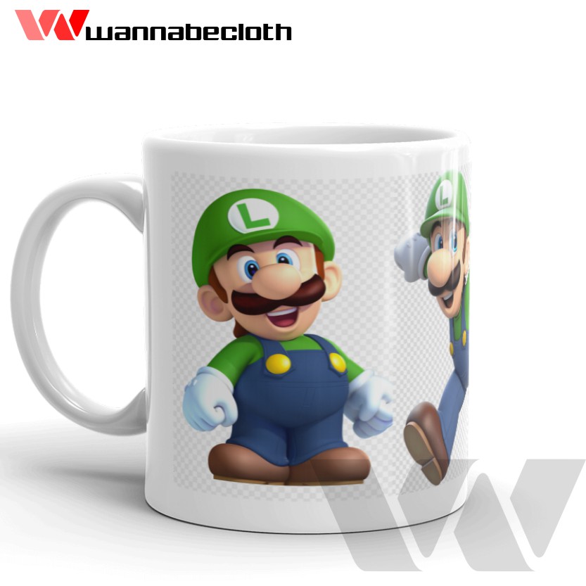 Jual Gelas Super Mario Bros Luigi Mug Super Mario Mug Anak Mug Custom ...