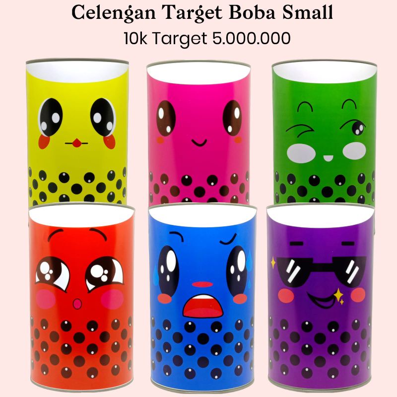 Jual CELENGAN BOBA TARGET 10K TARGET 5JT TABUNGAN ANAK BUKA TUTUP ...
