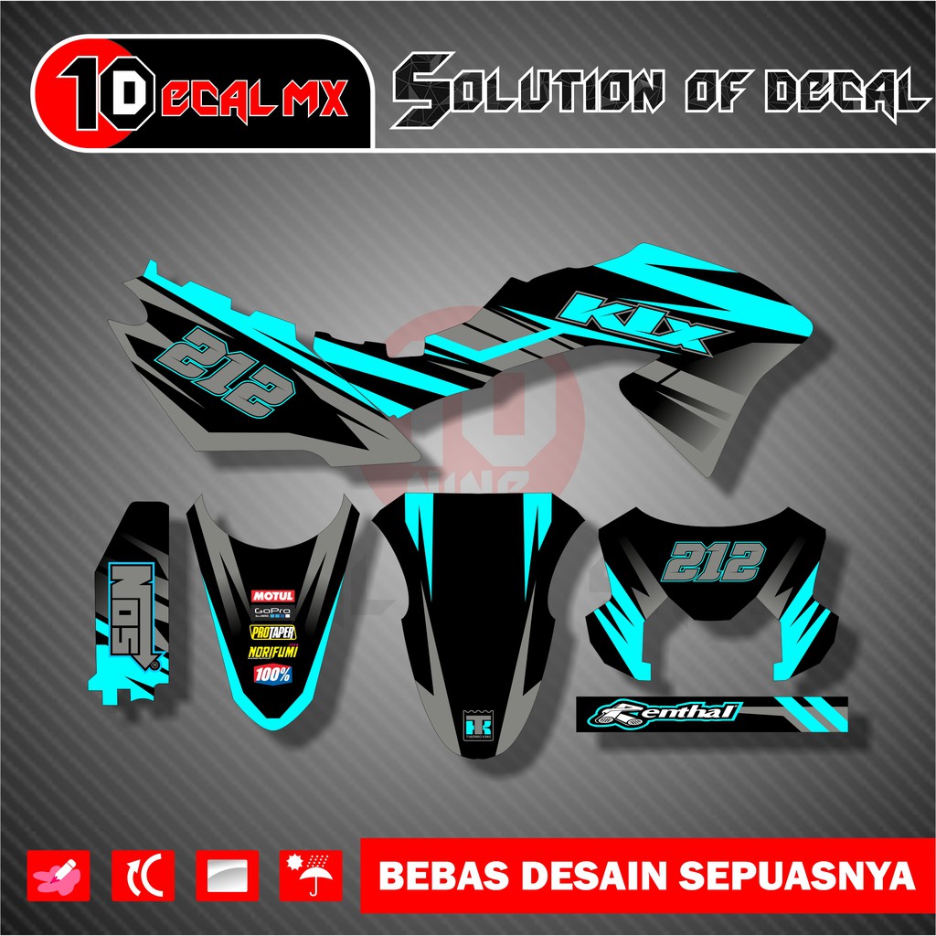 Jual Decal stiker klx 150 bf list blue - Dekal Sticker aksesoris motor ...