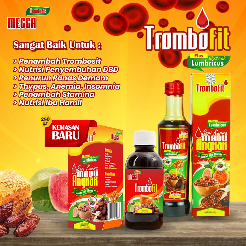 Jual Trombofit Sari kurma Madu Angkak trombofit Propolis Lumbricus Ubi ...