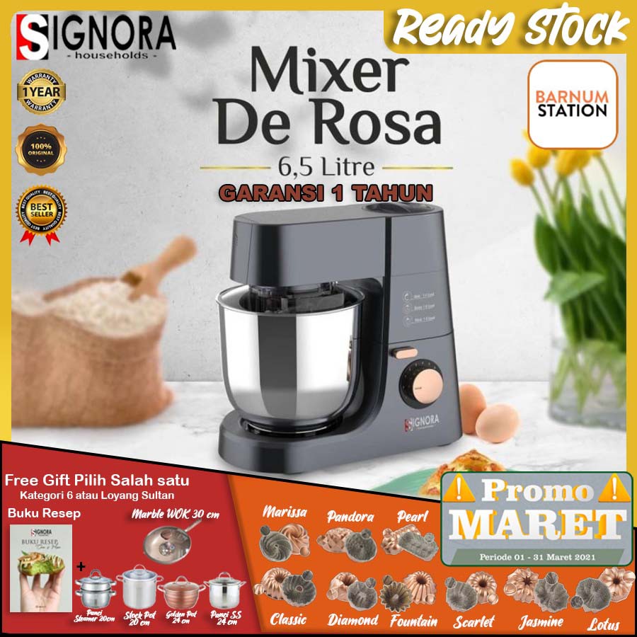 Jual SIGNORA MIXER DE ROSA KAPASITAS 2 KG MIXER ROTI MIXER KUE PLUS ...