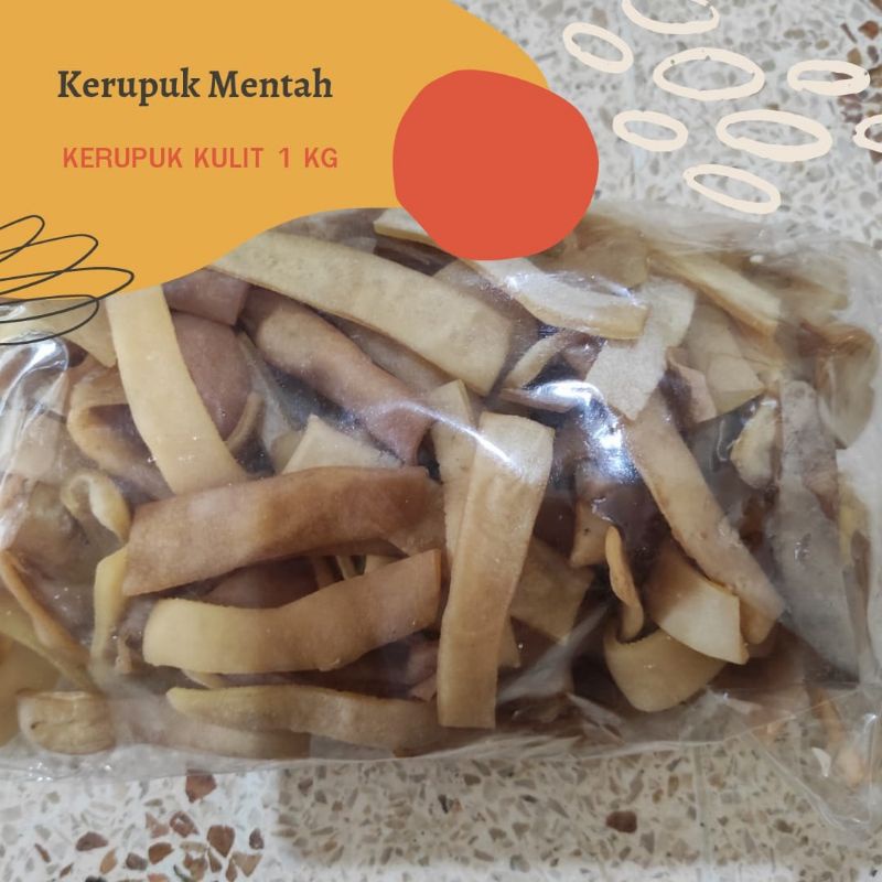 Jual ( 1 KG) KRUPUK KULIT SAPI MENTAH / KERUPUK KRECEK KULIT SAPI ...