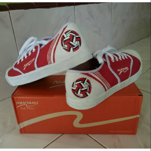 Jual SEPATU NANYANG MOTIF 205-S (MERAH PUTIH) | Shopee Indonesia