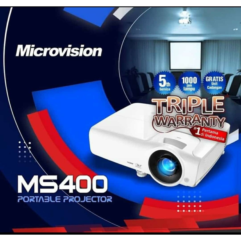 Jual PROYEKTOR MICROVISION MS400 4000 ANSI LUMENS | Shopee Indonesia