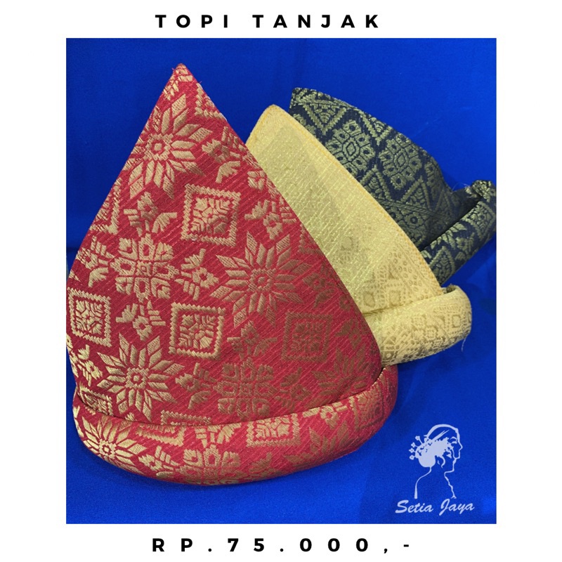 Jual Topi Tanjak Songket Palembang, Koto Gadang, Padang/ Tanjak Tinggi ...