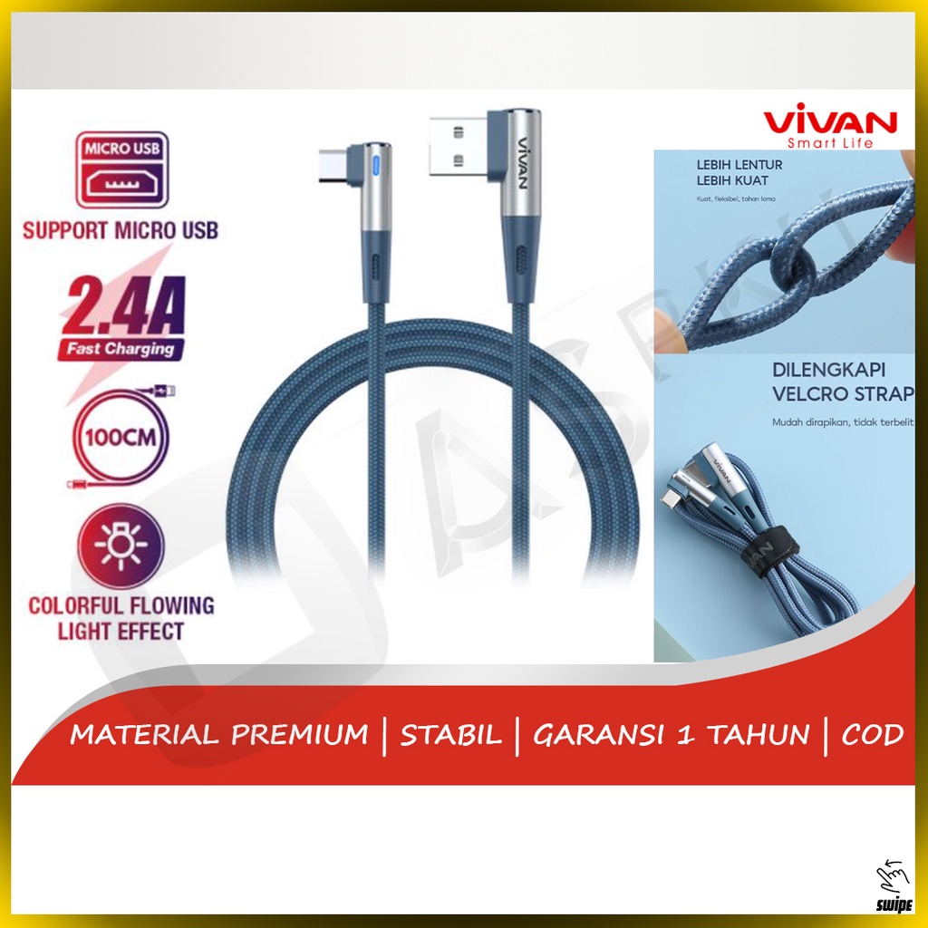 Jual Vivan Kabel Data Gaming Elbow BWM100s Charging Cas Carger ...