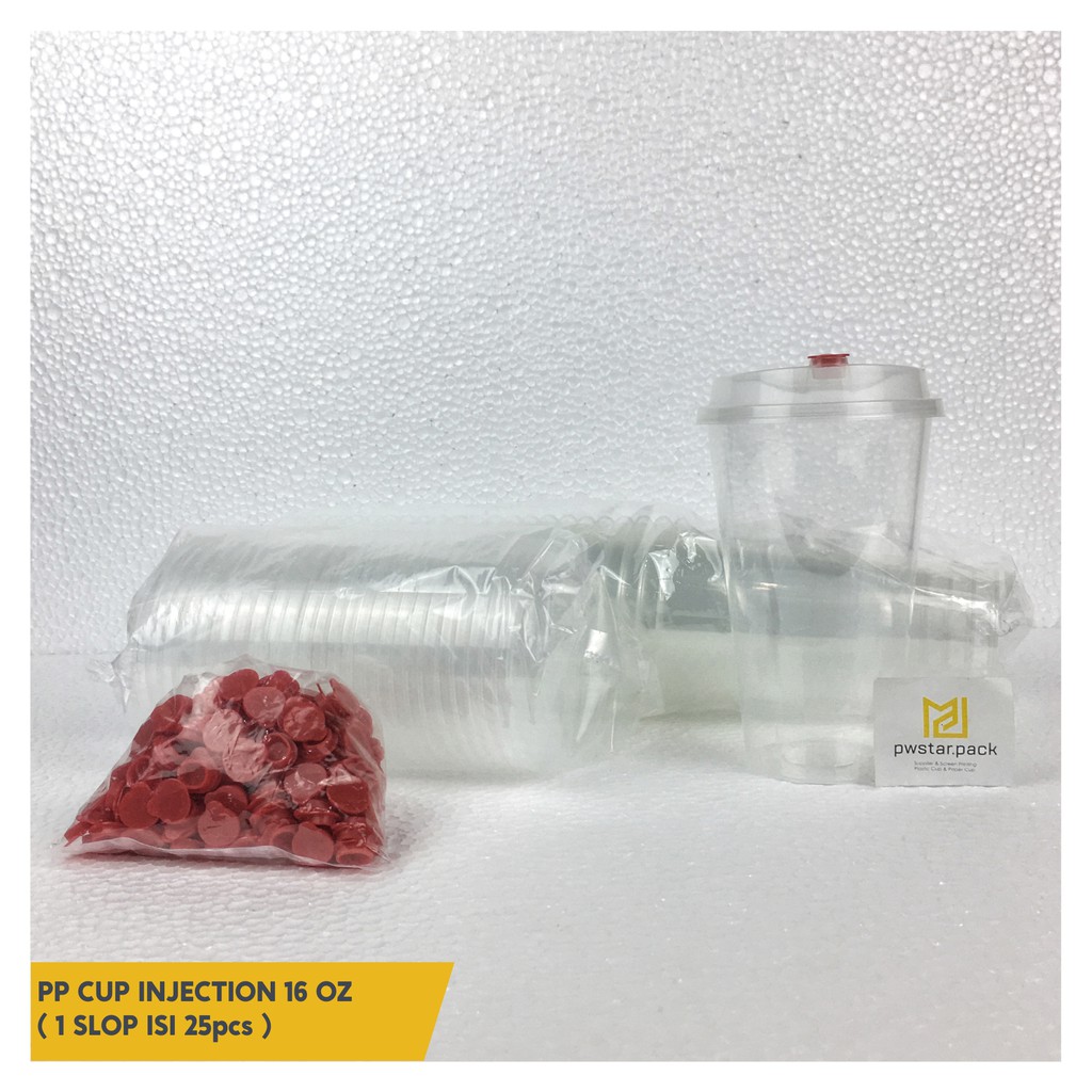 Jual GELAS CUP PP INJECTION 16 Oz 500ml ( 1 SLOP ISI 25pcs ) | Shopee ...