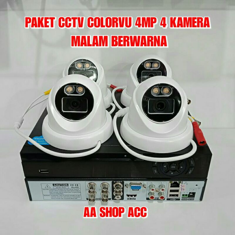 Jual Paketan Cctv Colorvu 4 Kamera 4MP Komplit HDD 2000GB Malam Hari ...
