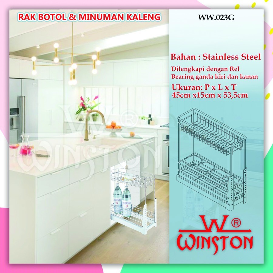 Jual Rak Piring Botol Gelas Stainless Winston WW 023G for Kitchen ...