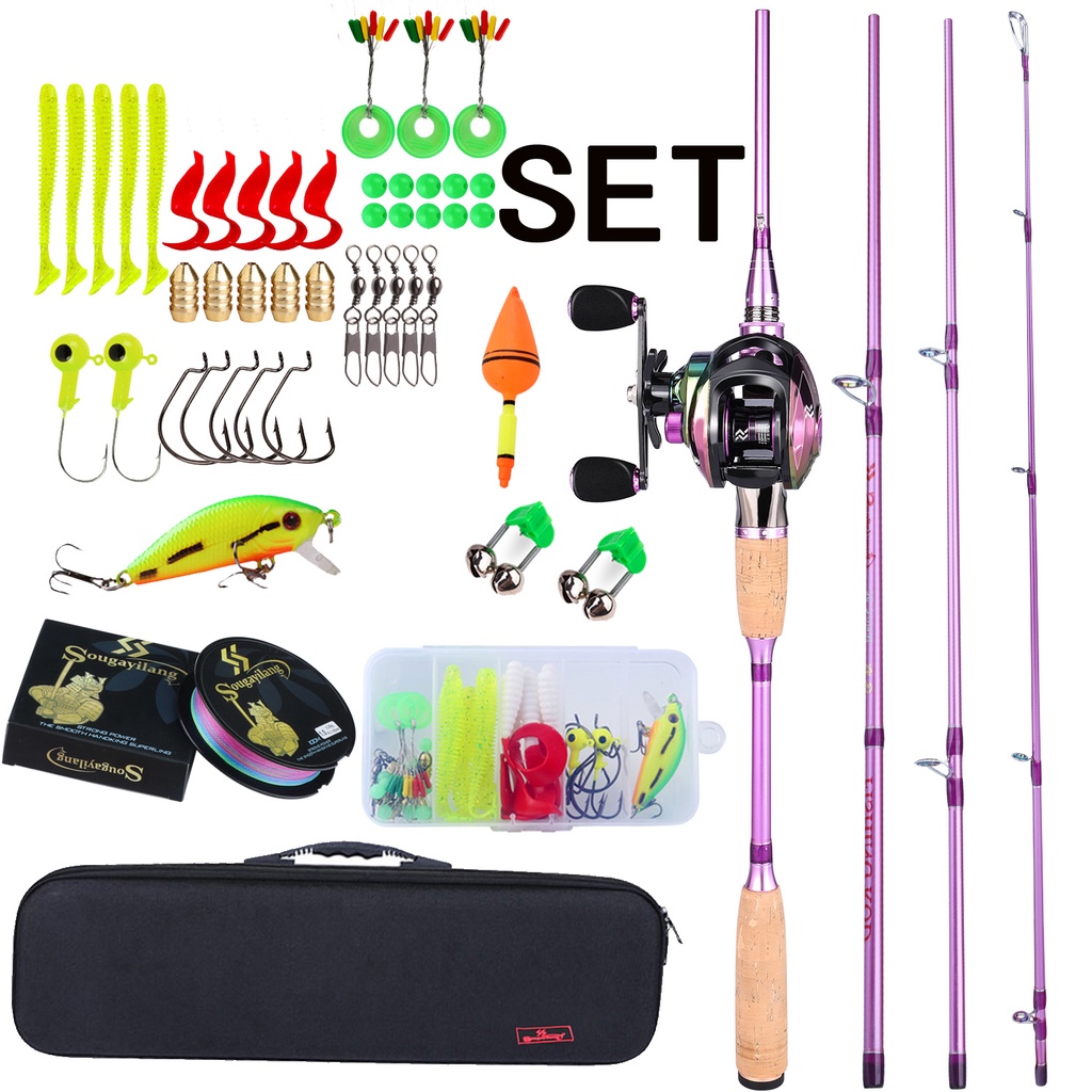Jual 2.1M 4 Bagian Pancing Berputar + Reel Pancing Set 13 + 1BB 5.2: 1 ...