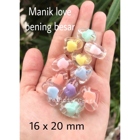 Jual Manik love bening pastel besar [lubang besar] | Shopee Indonesia