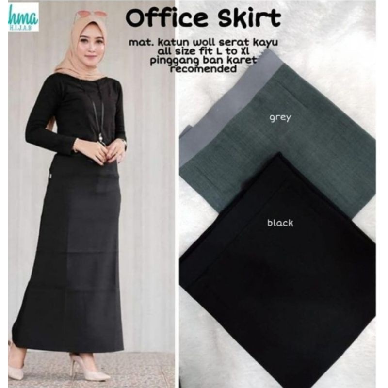 Jual ROK KERJA WANITA PANJANG PINGGANG KARET SPAN/ ROK PANJANG SPAN ...