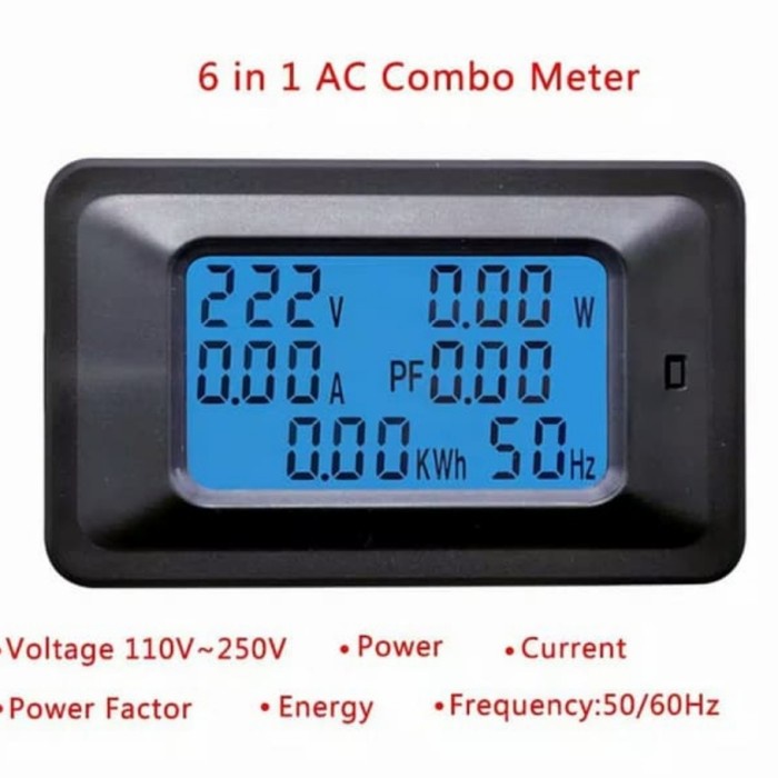 Jual DIGITAL 6 IN 1 KWH METER AMPER VOLT FREQUENCY AC 220V 20A LM248 ...