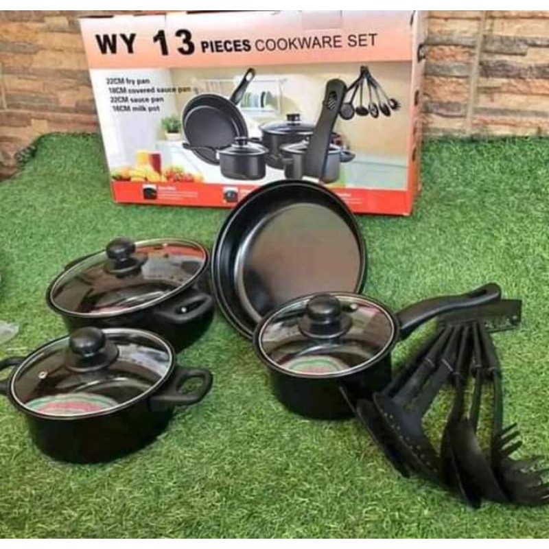 Jual Panci set cookware hitam 13pcs | Shopee Indonesia