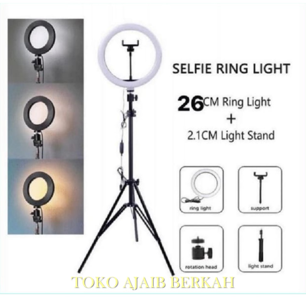 Jual Tripod Holder HP Selfie/Vlog Live Streaming Ring Light 2 Meter ...