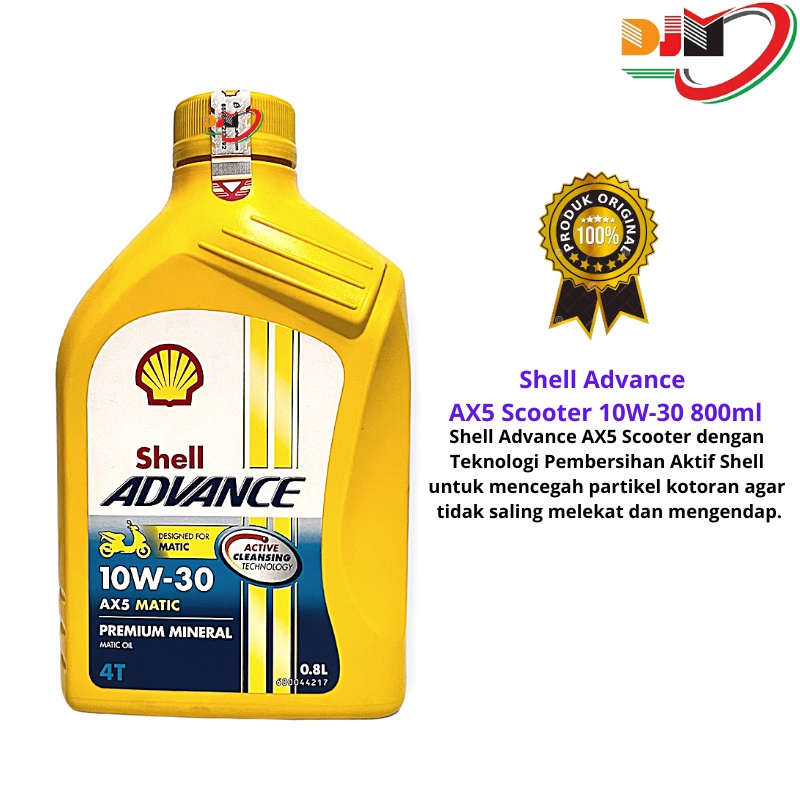 Jual Oil Shell Adance AX5 MATIC 10W30 800ml (MATIC OIL) Untuk Motor ...