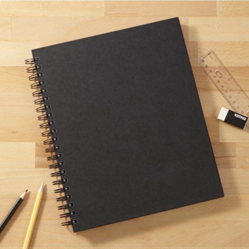 Jual SKETCHBOOK HITAM / NOTEBOOK POLOS / SKETCH BOOK HITAM A5 /NOTE ...