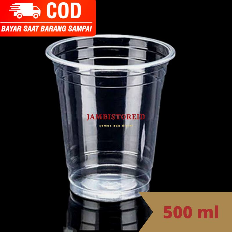 Jual (JAMBISTOREID) Cup Gelas Botol Minum Bulat Medium Plastik 500ml ...