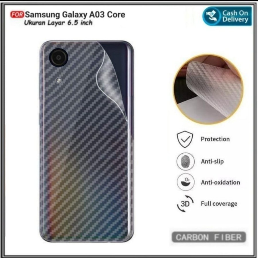 Jual Garskin Carbon Samsung A03 Core Skin Back 3D Anti Gores Belakang ...