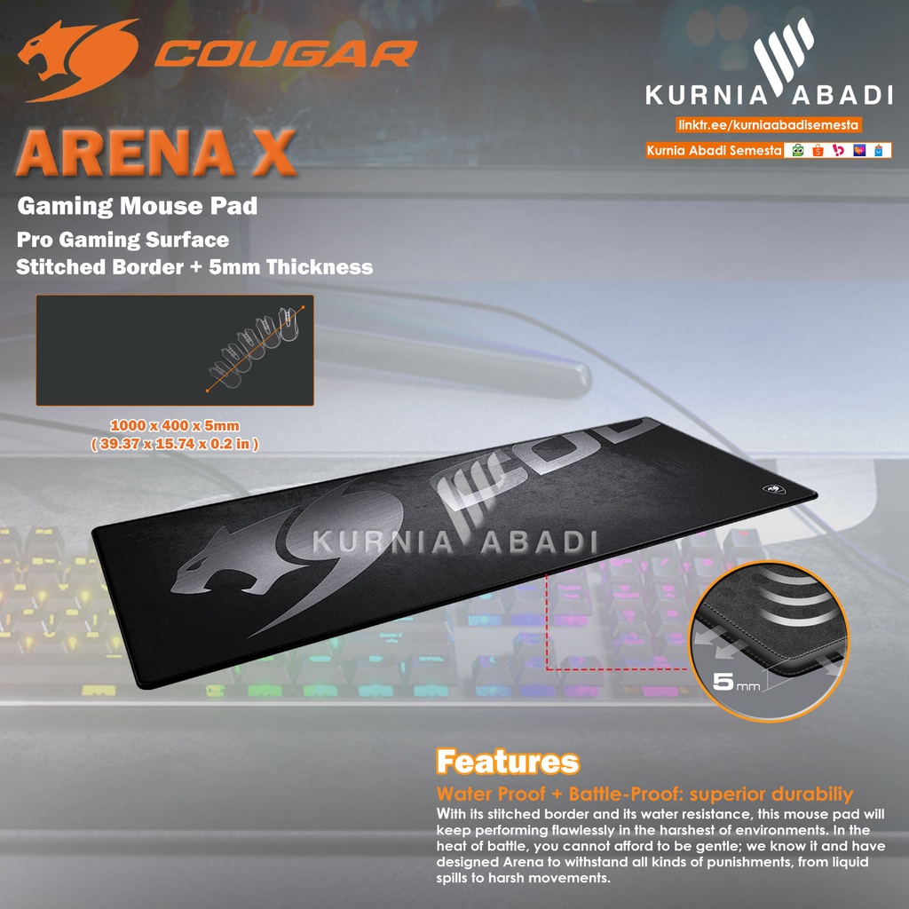 Jual COUGAR GAMING MOUSEPAD ARENA X - Gaming Mouse Pad | Shopee Indonesia