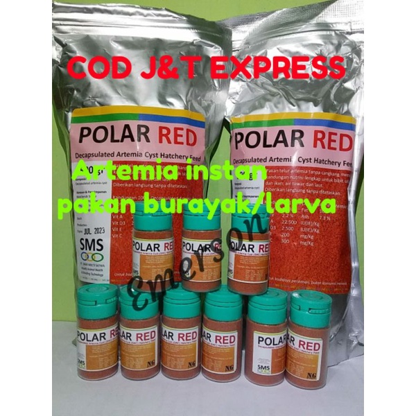 Jual Polared 10gr artemia polar red instan shell free pakan burayak ...