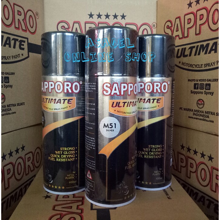 Jual Pilok cat semprot aerosol sapporo ultimate M51 (Silver) | Shopee ...