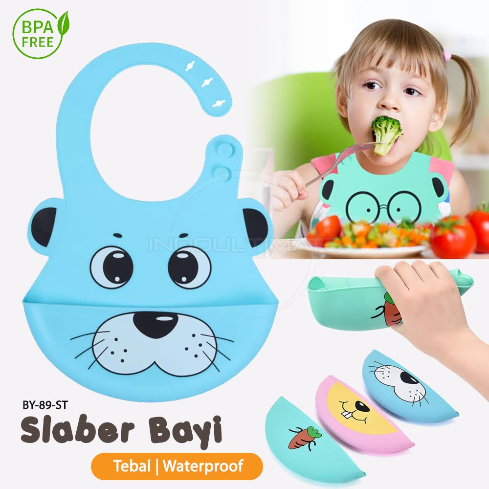Jual Celemek Air Liur Slaber Bayi Silicone Celemek Makan Bayi Silikon ...