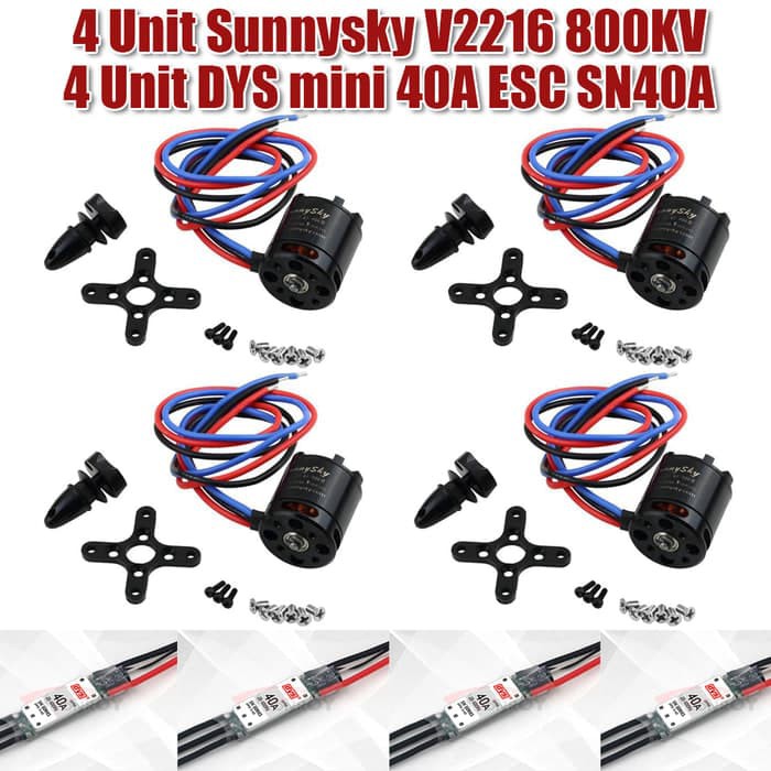 Jual 4 X Sunnysky V2216 800kv 4 X Dys Mini 40a Esc Simonk Firmware ...