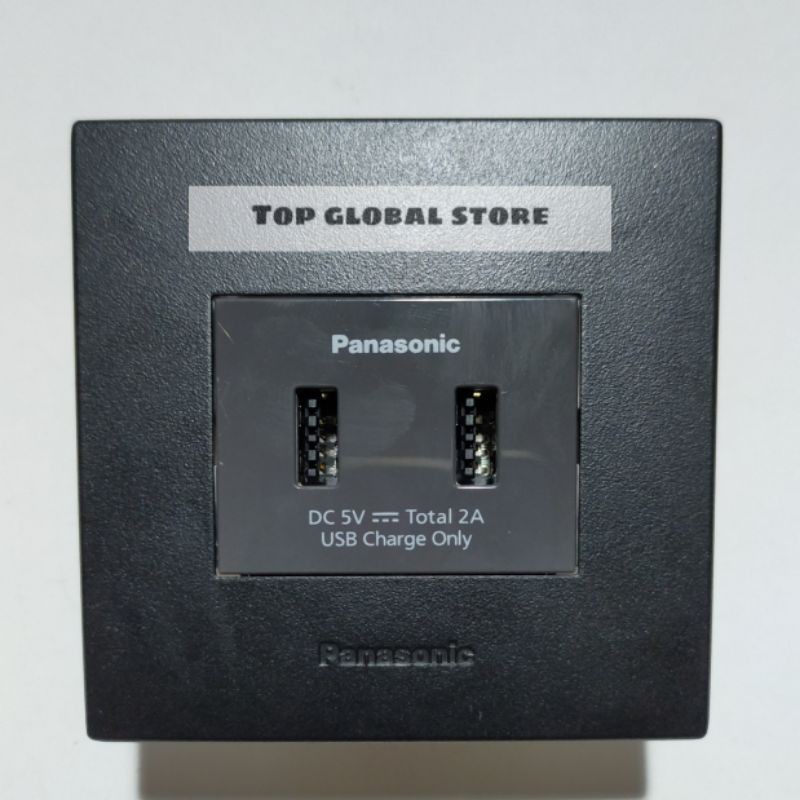 Jual Stop Kontak Socket Usb Dc 5v 2a . BLACK STYLE PANASONIC | Shopee ...