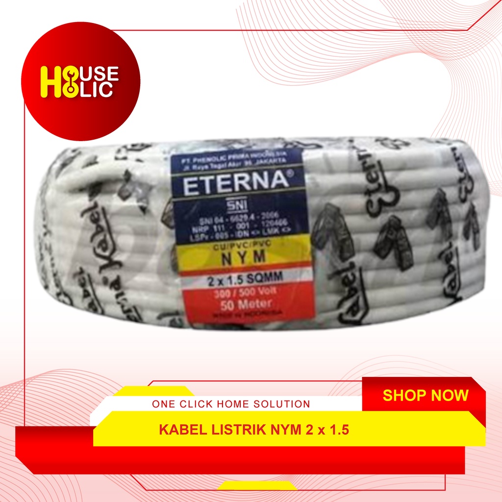 Jual Kabel Listrik Eterna NYM 2x1.5 / Kabel NYM Kabel Listrik Kawat Engkel | Shopee Indonesia