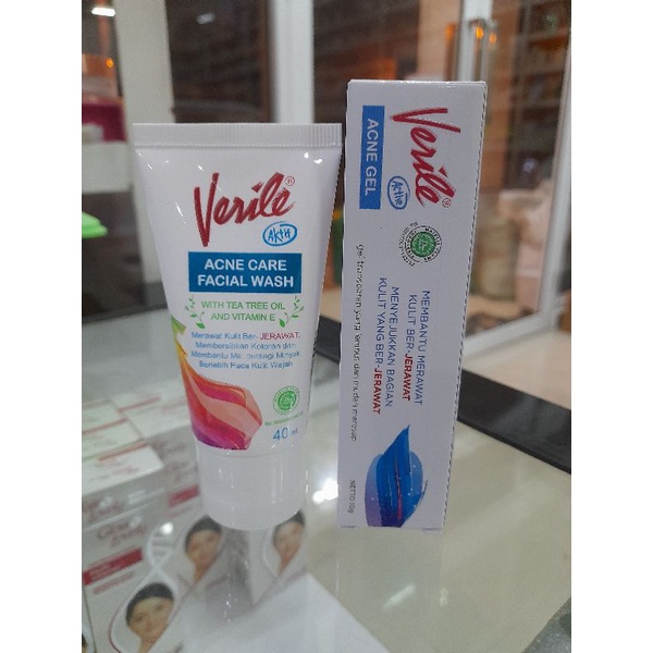 Jual Verile Acne Care Facial Wash & Acne Care gel ( obat jerawat ...