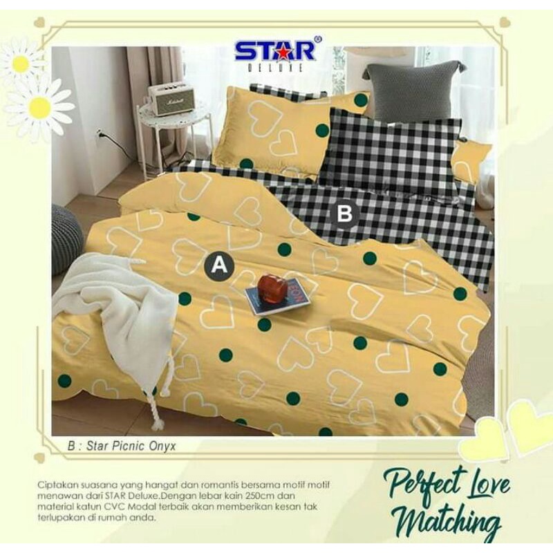 Jual Sprei katun motif PERFECT LOVE MATCHING Ukuran 90*200-200*200 T20 ...