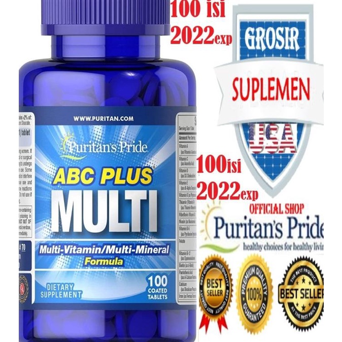 Jual ABC Plus Multivitamin & Multi-Mineral - 100Tab Puritan USA Lc ...