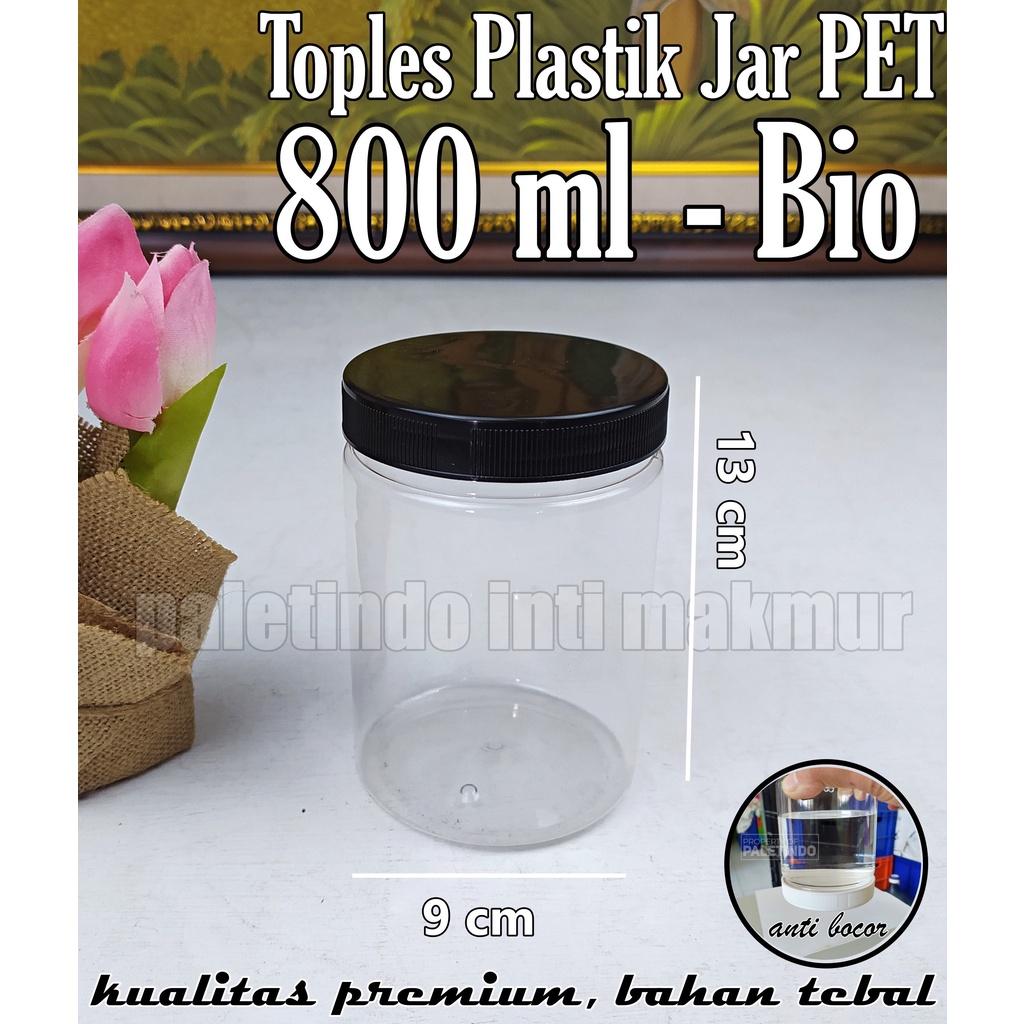 Jual Toples Plastik PET Jar/ Tabung 800 ml Premium Merk BIO | Shopee ...