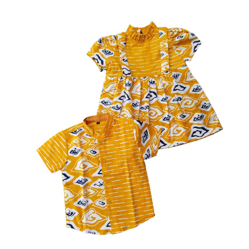 Jual Batik couple anak warna kuning | Shopee Indonesia