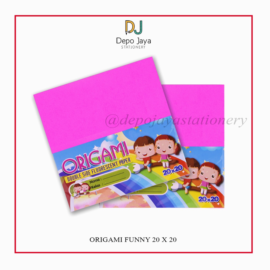Jual Origami / Kertas Lipat uk 20x20 Double Side Fluorecent Paper ...