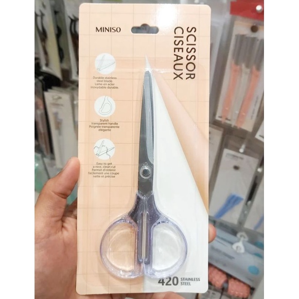 Jual MINISO SCISSOR WITH TRANSPARENT HANDLE / GUNTING | Shopee Indonesia