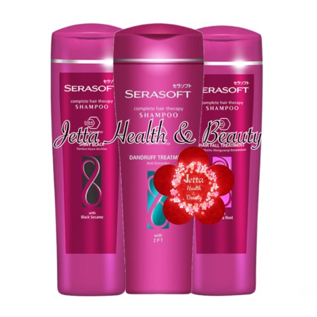 Jual Serasoft Dandruff Hair Fall Shiny Black Treatment Shampoo 340ml ...
