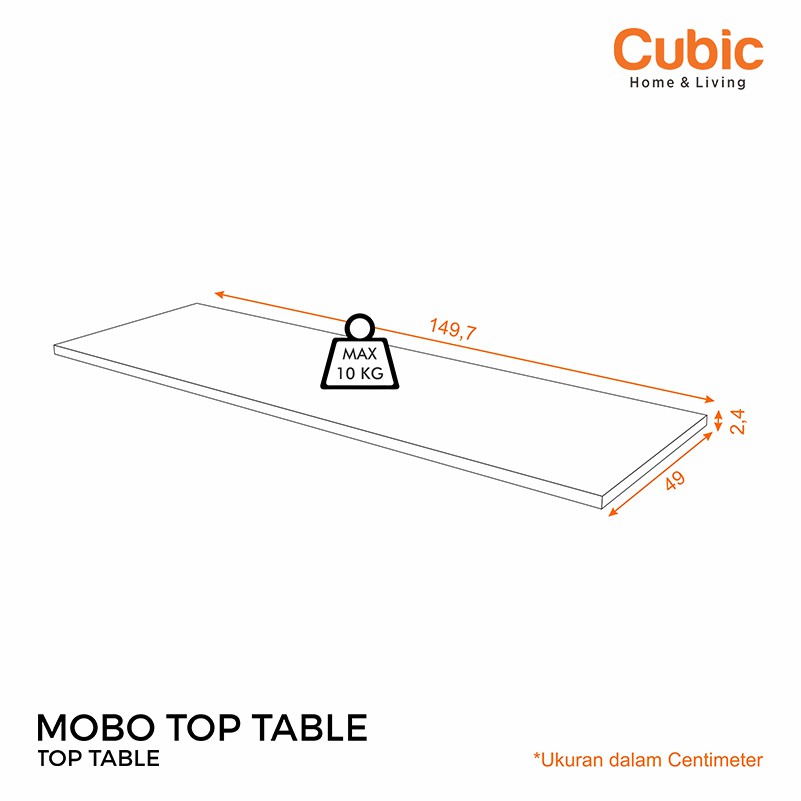 Jual Cubic Top Table / Aksesoris Meja Rak Motif Kayu / MOBO TOP TABLE ...