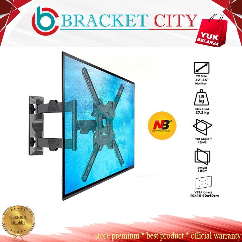 Jual Bracket tv / braket tv swivel 55 50 49 43 32 inch / NB P4 North ...
